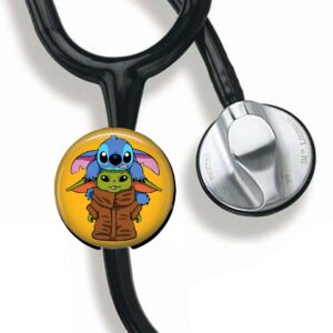 stitch friend stethoscope tag,steth id tag,nurse doctor stethoscope id tag, black