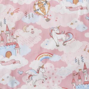 brandream baby girl pink unicorn nursery bedding princess crib bedding set with rainbow cloud printed christmas baby bedding 100% cotton