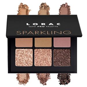 lorac mini pro matte & glitter eyeshadow palette, sparkling | luxuary makeup pallete | metallic colors | cruelty free, gluten free, vegan