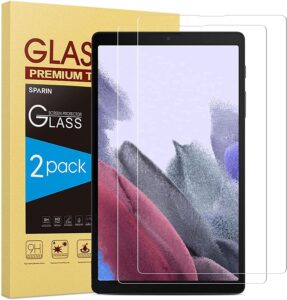 sparin 2 pack screen protector for samsung galaxy tab a7 lite (sm-t220 / t225/t227), tempered glass screen protector for galaxy tab a7 lite 8.7 inch, bubbles-free