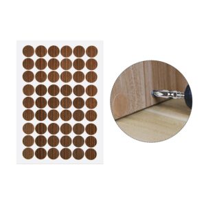 aopin screw hole stickers pvc covers self adhesive, 21mm decorative stickers screws covers caps great for wooden furniture wardrobe cabinet shelf desk plate 1 sheet, pc-233