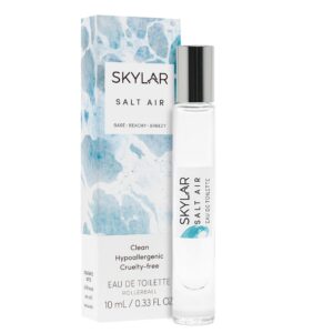 salt air perfume by skylar - travel-sized rollerball - paraben-free, phthalate-free, vegan, and cruelty-free fragrance - salty and breezy - with notes of sea salt and driftwood (10ml / 0.33 fl oz)