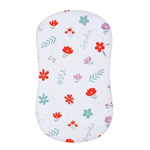 bassinet sheet floral, 33" x 17" flexible for different cradle and bassinet mattress, soft breathable universal sheet for rectangle, oval, hourglass bassinet mattress