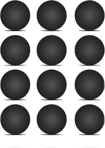 lefix 12 x rubber silicone feet dot(diameter:0.575inch/14.6mm) with adhesive,compatible with dell,asus,lenovo,hp laptop,computer case,keyboard riser,appliance feet,multiple purpose(black)