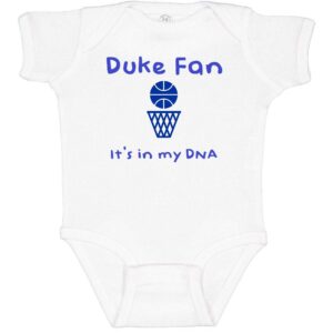 duke fan it's in my dna cute baby blue devils basketball bodysuit (6 months)