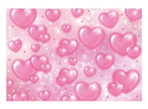 funnytree 82" x 59" early 2000s photography backdrop pink hearts romantic valentine's background baby shower birthday girl party banner day decor supplies portrait props photobooth gift