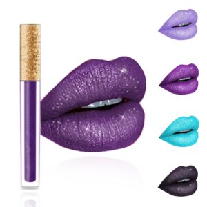 edanta kilshye matte lipstick long lasting waterproof liquid lipsticks glitter cream lip gloss high pigment lipstick non stick cup lip makeup for women and girls pack of 1 (purple 11)