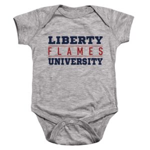 liberty university official between the lines unisex infant snap suit for baby,athletic heather, 6 months