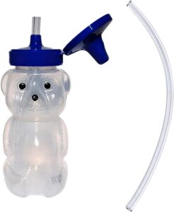 talktools honey bear straw cup for babies - bpa-free, food-grade therapy sippy bottles for speech and feeding training - leak-proof, licensed speech pathologist (single, 5, ounce)