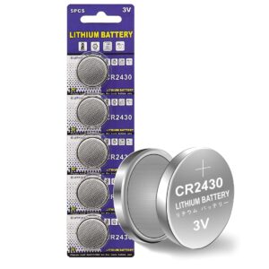 cotchear 5pcs cr2430 button battery 3v electronic lithium coin cell batteries dl2430 br2430 ecr2430 kl2430 ee6229 for watch toy clocks