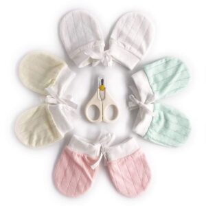 sancnee baby mittens with string 0-6 months, infant no scratch gloves girl newborn,4 pairs…