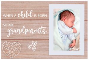 new grandparents gift-new grandma grandpa gift-pregnancy announcement gift-when a child is born,so are grandparents-get promoted to grandparents-wood picture frame photo frame for 6''×4'' photo