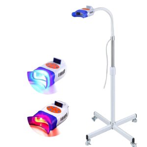 teeth whitening lamp 36w floor stand type dental cold teeth bleaching machine for clinic and beauty accelerator bleaching system with 10pcs led blue light blue/red light 2 colors(us shipping)