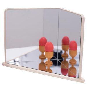 tickit wooden 4-way mirror - explore reflection, symmetry and patterns - for all ages - add reflection to any sensory activity station