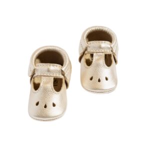 freshly picked - rubber mini sole ii leather platinum - mary jane - infant/toddler sizes 6