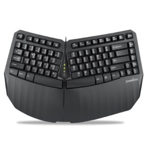 perixx periboard-413b us, wired usb ergonomic compact split keyboard - 15.75x10.83x2.17 inches tkl design - black - us english