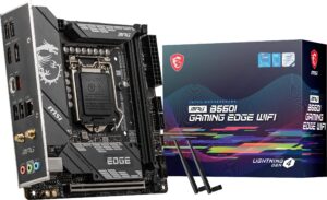 msi mpg b560i gaming edge wifi gaming motherboard (m-itx, 11th/10th gen intel core, lga 1200 socket, ddr4, cfx, m.2 slots, usb 3.2 gen 2, 2.5g lan, dp/hdmi, wi-fi 6e)