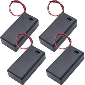 twtade 4pcs battery holder with on/off switch 9v battery case box with leads i-014