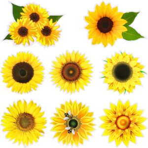 sunflower decals car stickers waterproof sunflower stickers vinyl adhesive flower stickers for car bumper classroom window laptop car decoration 4 (8 pieces)