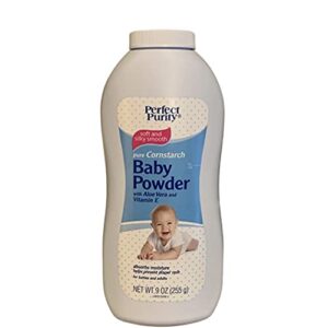 generic perfect purity pure cornstarch baby powder with aloe and vitamin e, 9 oz., 9 ounce (pack of 1)