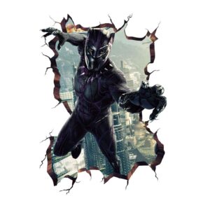 wall decals decal stickers decor room boys end game super hero black panther sticker kids bedroom, 28 inches x 20 inches