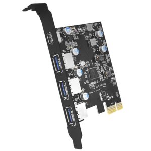 pci-e to usb3.0 super fast expansion card 4 ports(1xusb-c-3xusb-a), pci express usb add in card, internal converter pci express expansion card for desktop pc card, support windowsxp/7/8/10 and mac os