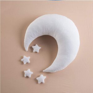 gzqirun baby posing pillow newborn photography props beans moon stars pillow photo shooting set 5 count (pack of 1), white