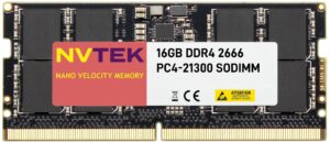 nvtek 16gb (1x16gb) ddr4 2666mhz pc4-21300 sodimm 2rx8 1.2v cl19 260-pin non-ecc laptop pc computer memory