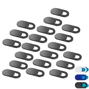 kkhouse 20pcs mobile phone privacy sticker webcam cover shutter magnet slider plastic for phone web laptop tablet camera cover (black)