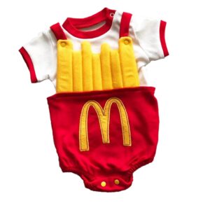 my cotton baby mc donald's cotton baby salopette, jumpsuit with tshirt for newborns & infants - 2 pack cotton baby romper for unisex, multicolor, 9-12 months