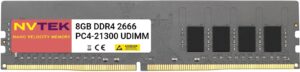 nvtek 8gb (1x8gb) ddr4 2666mhz pc4-21300 udimm 1rx8 1.2v cl19 288-pin non-ecc unbuffered desktop pc computer memory