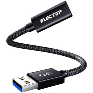 electop [10gbps] usb c female to usb male adapter cable, usb 3.1 gen 2 usb c converter, support double sided 10gbps data transfer & power charging, usb a 3.1 to usb-c cable