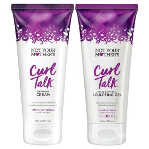 not your mother's curl talk frizz control sculpting gel & defining cream (2-pack) - 6 fl oz - formulated with rice curl complex - all curly hair types