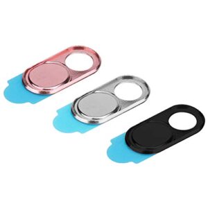 qirg lens cover, 3pcs camera protect sticker webcam protect sticker metal 0.7 mm thickness with wide compatibility for tablets(silver and black powder mixed color)