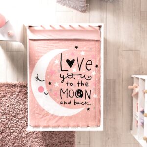 dreampartyworld baby girl bedding set moon pink nursery for baby shower material: 100percent cotton 4 pieces