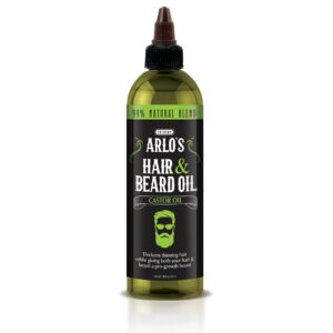 arlo's hair and beard oil with castor oil 8 oz. - hair oil, mustache oil and beard oil growth