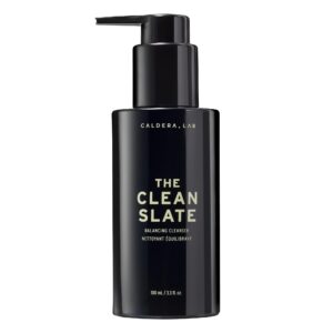 caldera + lab the clean slate | men's organic foaming facial cleanser for dry, sensitive, & normal skin – vegan, natural & antioxidant packed exfoliating face wash