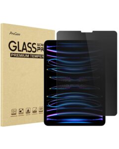 procase privacy screen protector for ipad pro 11 4th 3rd 2nd 1st 2022 2021 2020 2018, anti-spy tempered glass film guard -1 pack