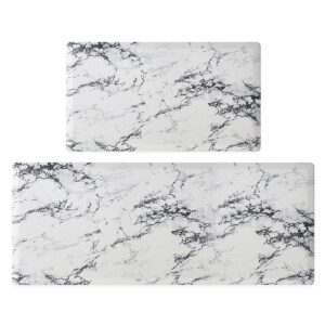 asvin kitchen mat set of 2 pieces, anti fatigue cushioned kitchen rug for floor, non-slip pvc waterproof heavy duty sink mat for home, office, laundry, 17"x30"+17"x47"