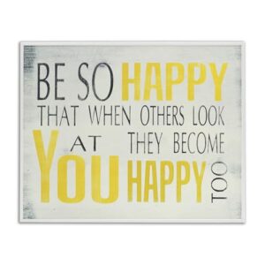 stupell industries be so happy typography, design by holly stadler wall art, 16x20, multicolor