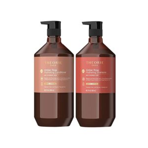 theorie haircare set - shampoo & conditioner with irresistible jasmine fragrance, hydrating for all hair types including color & keratin treated, 800ml