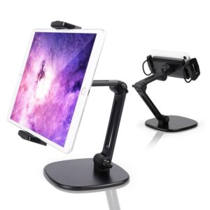 elitehood tablet stand, height adjustable, 360 rotating, compatible with 4.7"-11" tablets and phones