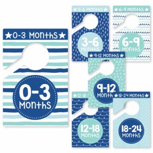 6 baby closet size dividers boy - blue baby closet dividers by month, baby closet organizer for nursery organization, baby essentials for newborn essentials baby boy, nursery closet dividers boy