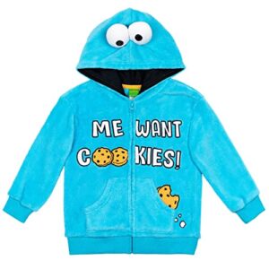 sesame street cookie monster infant baby boys zip-up hoodie blue 18 months