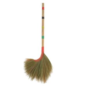 sn skennova - 40-inch tall of thai grass broom asian straw broom whisk broom house broom handmade for sweeoing wth multi color handle on random