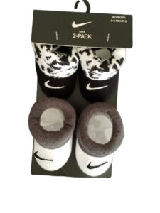 nike baby 2-pack bootie socks (black/white/gray)