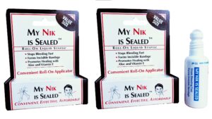 cosmetically sealed my nik is sealed roll-on liquid styptic | 2 pack 12ml value size | first aid in a tube | made in usa