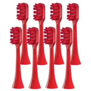 8 pcs replacement toothbrush heads for apiyoo a7/p7/y8/pikachu sup/mole electric tooth brush heads (red)