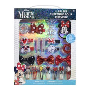 disney minnie mouse hair accessories set for kids, perfect for parties, sleepovers and makeovers, ages 3+, by townley girl