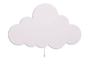 bugybagy white cloud night light for nursery - cloud shape battery operated led bedroom wall night light